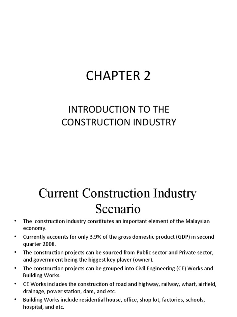 CHAPTER 2 (Introduction To The Construction Industry) | PDF ...