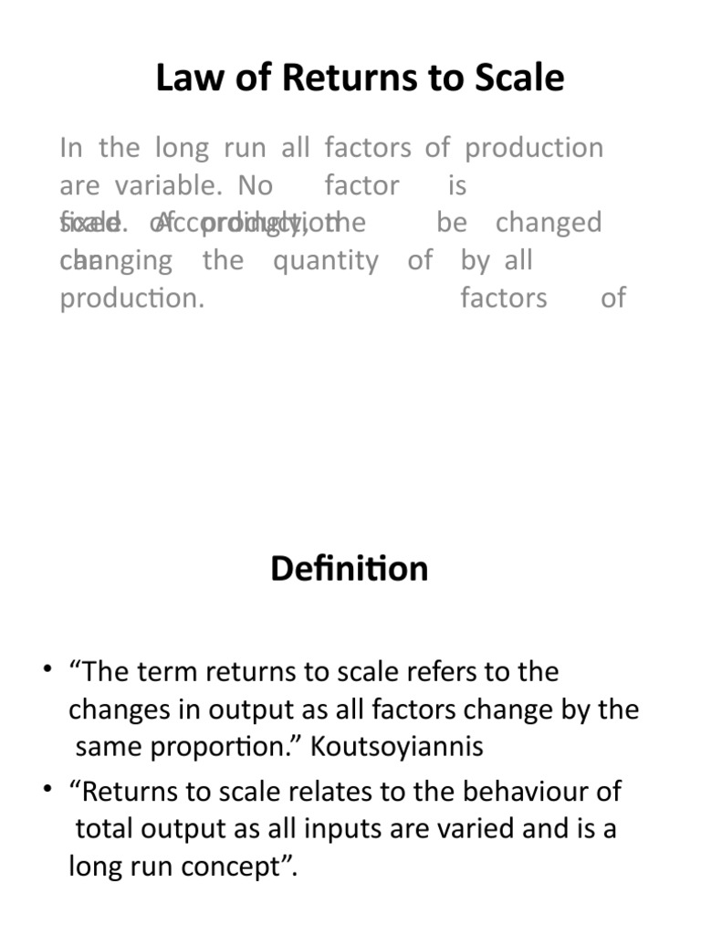 5.law of Returns To Scale | PDF | Economies Of Scale | Production Function