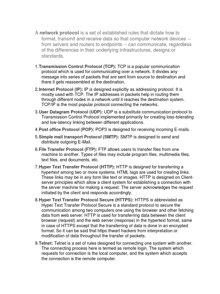 Protocols | PDF | Transmission Control Protocol | Hypertext Transfer Protocol