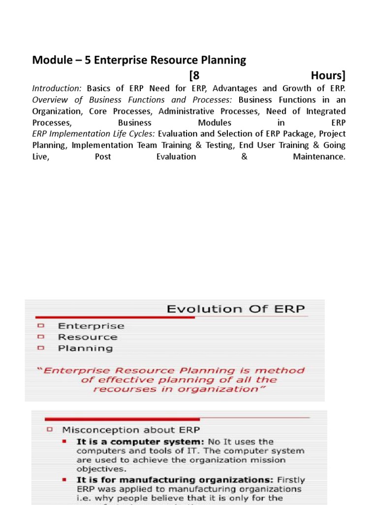Module - 5 Enterprise Resource Planning | PDF | Enterprise Resource Planning | Product Lifecycle