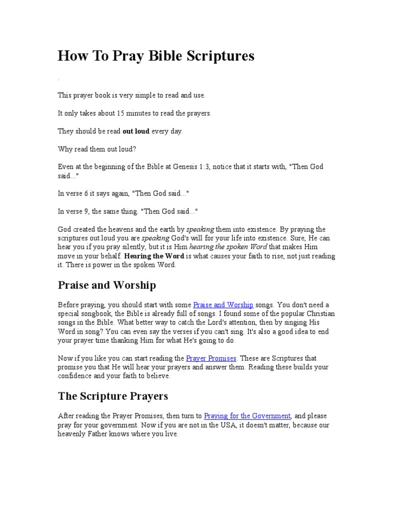 How To Pray Bible Scriptures | PDF | John The Baptist | Christianity
