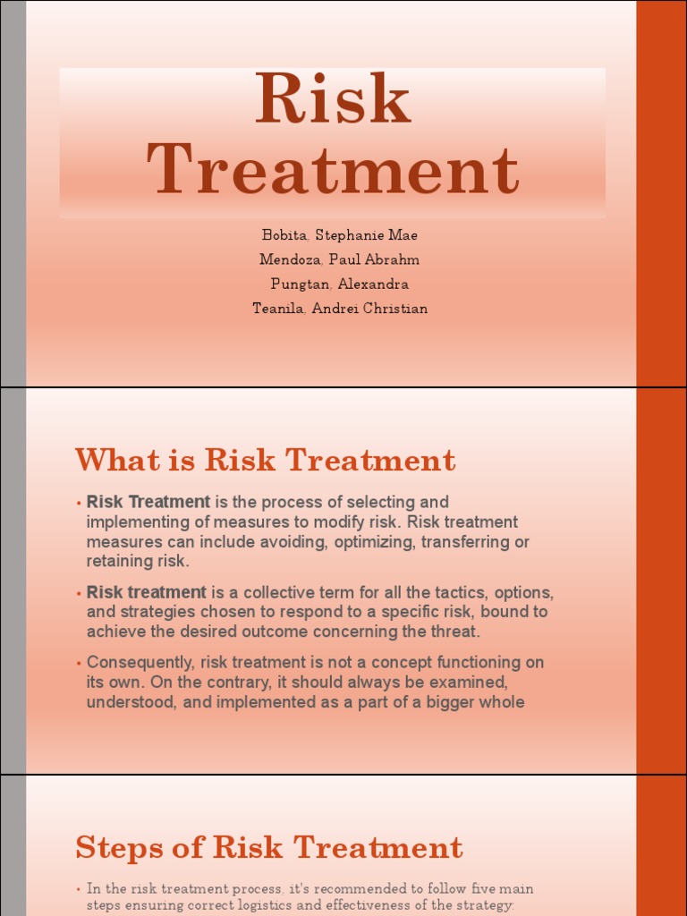 Group 4 Risk Treatment | PDF | Risk | Risk Management