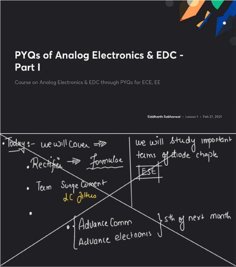 PYQs of Analog Electronics EDC Part I With Anno | PDF