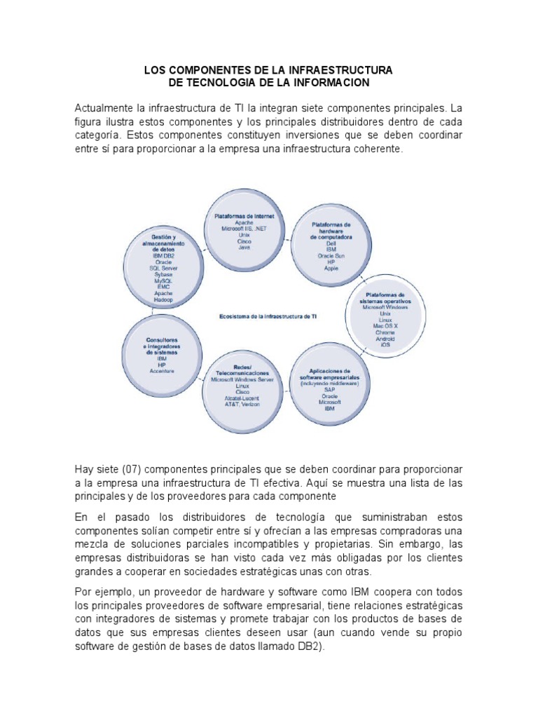 Los siete componentes clave de la infraestructura de TI y las ...