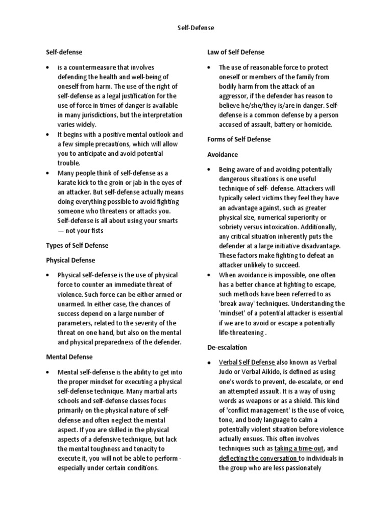The Principles of Effective Self-Defense: Understanding Physical ...