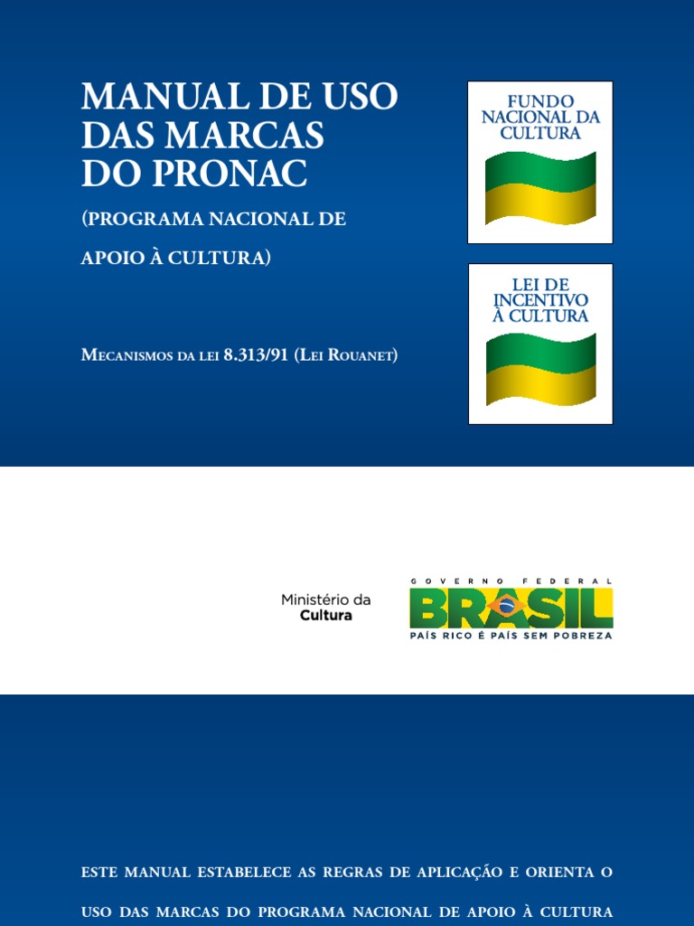 Manual de Uso Das Marcas Do Pronac Mecanismos Da Lei Rouanet | PDF