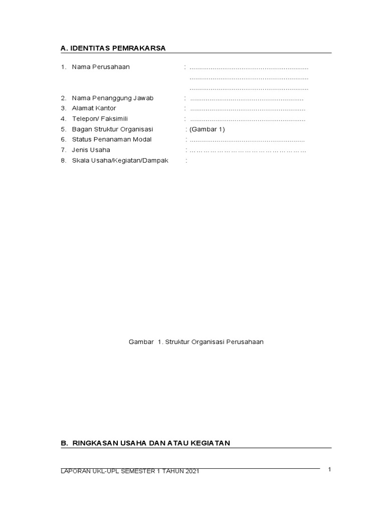 Form Laporan Semester UKL-UPL | PDF