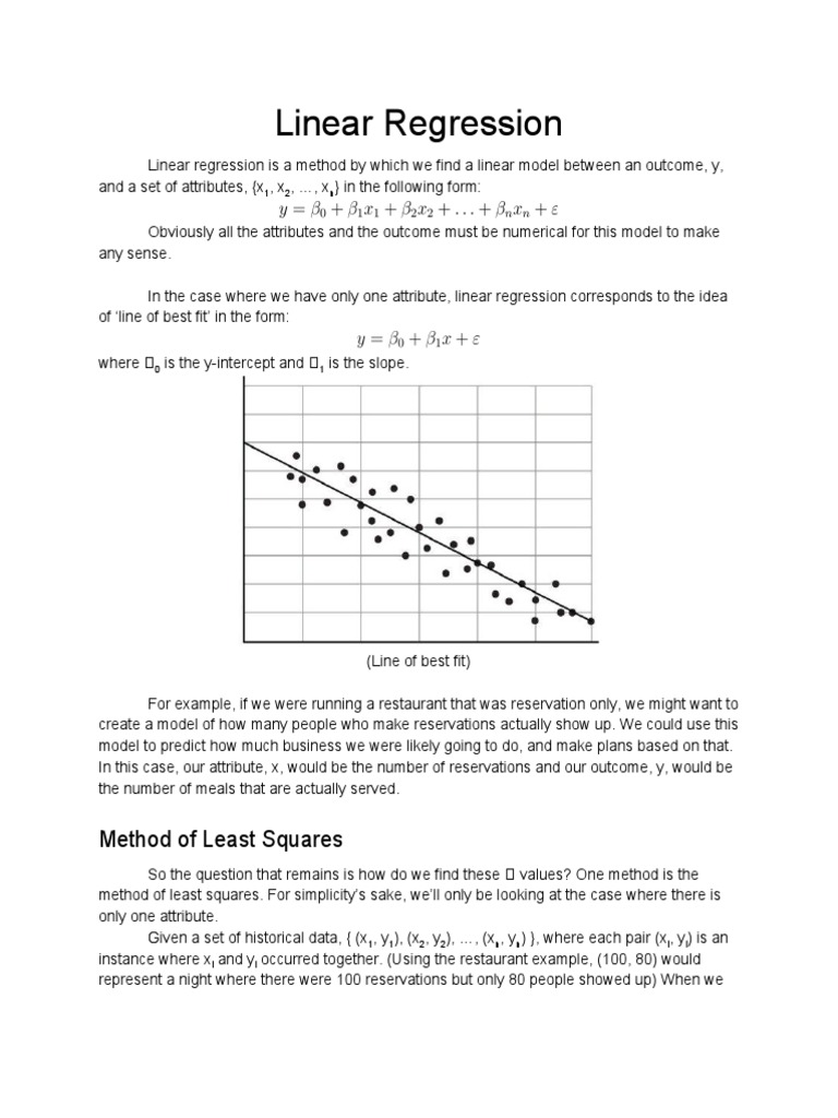 Linear Regression: Method of Least Squares | PDF | Equations ...