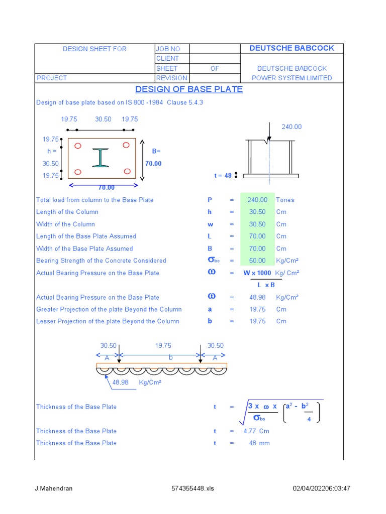 Base Plate Calculation | PDF