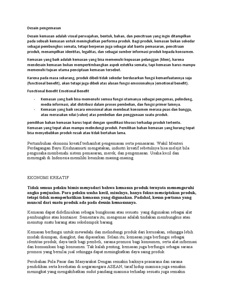 Materi Packaging | PDF