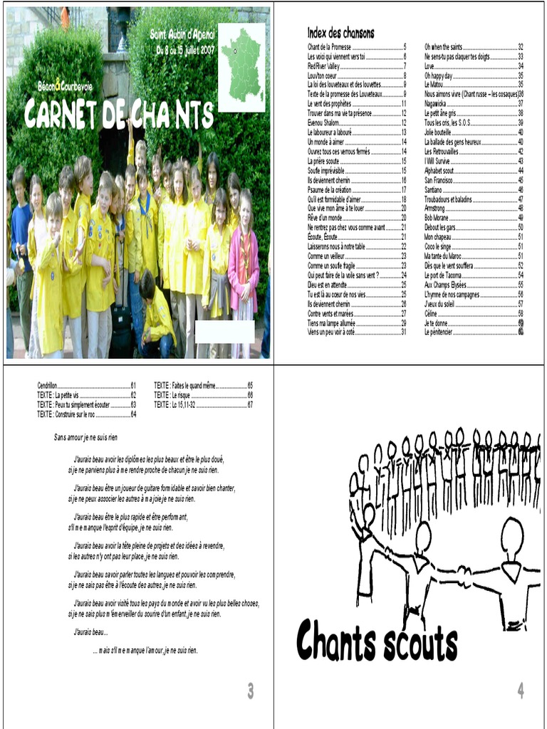 Chants Scouts Carnet de Cha Nts | PDF | Maison et jardin