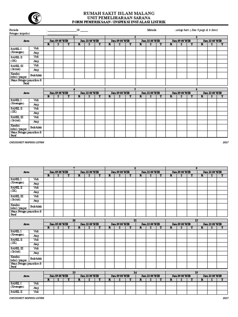 Form Inspeksi Listrik | PDF