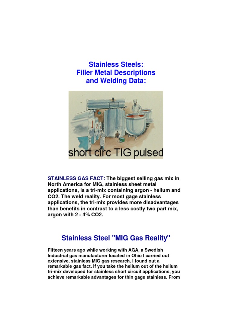 Ss Filler Wire Selection | PDF | Stainless Steel | Construction