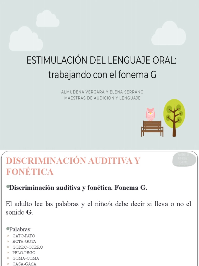Estimulacion Del Lenguaje Fonema G | PDF