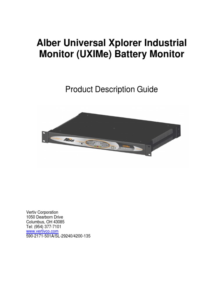 Alber Universal Xplorer Industrial Monitor (Uxime) Battery Monitor ...