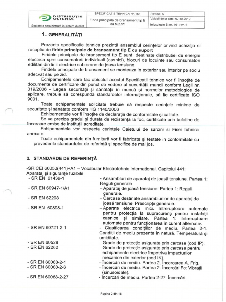 Firida Principala de Bransament Tip E Cu Suport | PDF