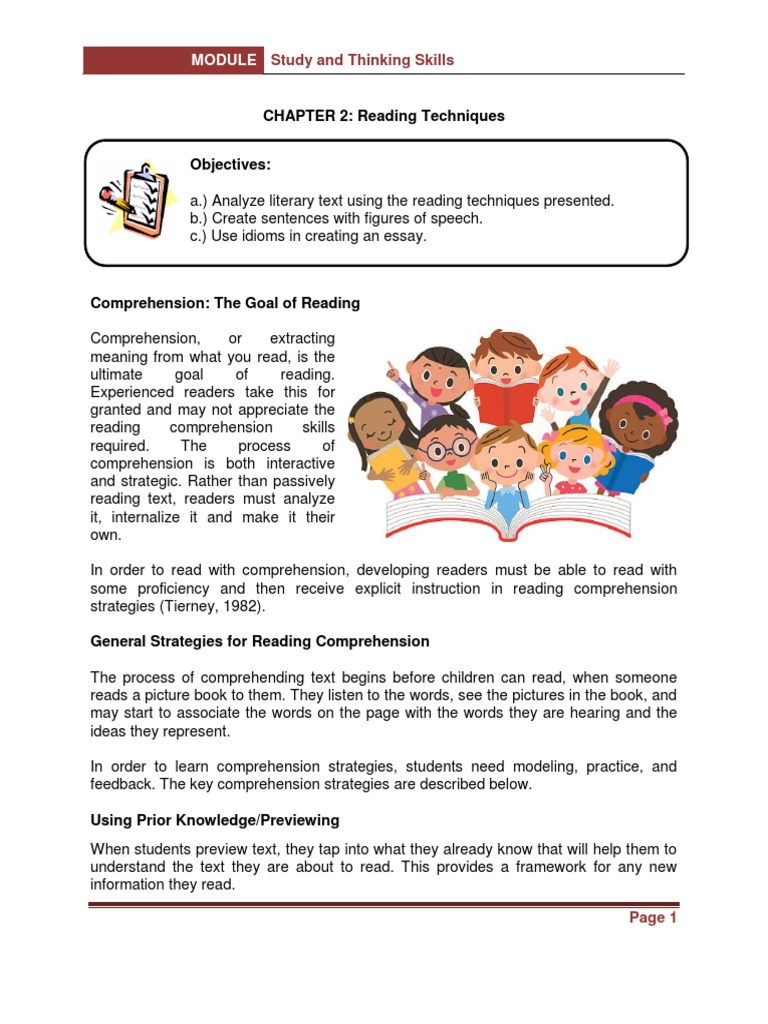 CHAPTER 2-Reading Techniques - MOD | PDF | Reading Comprehension ...