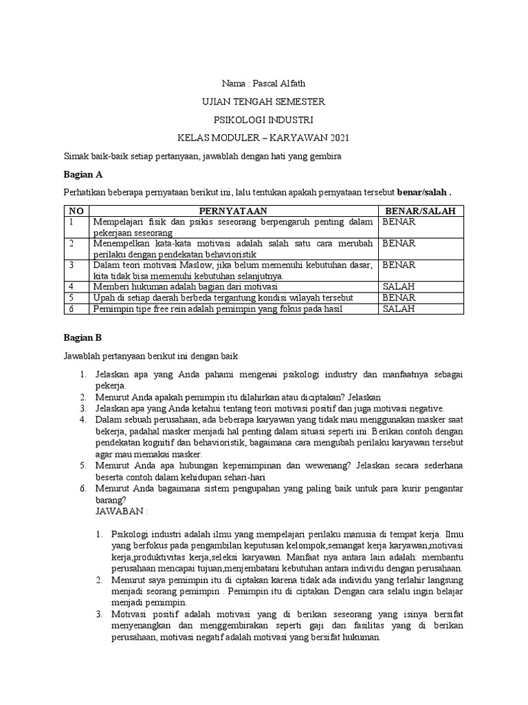 2021 - PIO - UTS - MODULER Salinan | PDF