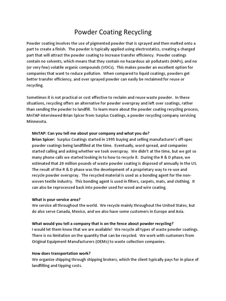 Powder Coating Recycling: Reducing Waste & Your Environmental Footprint ...