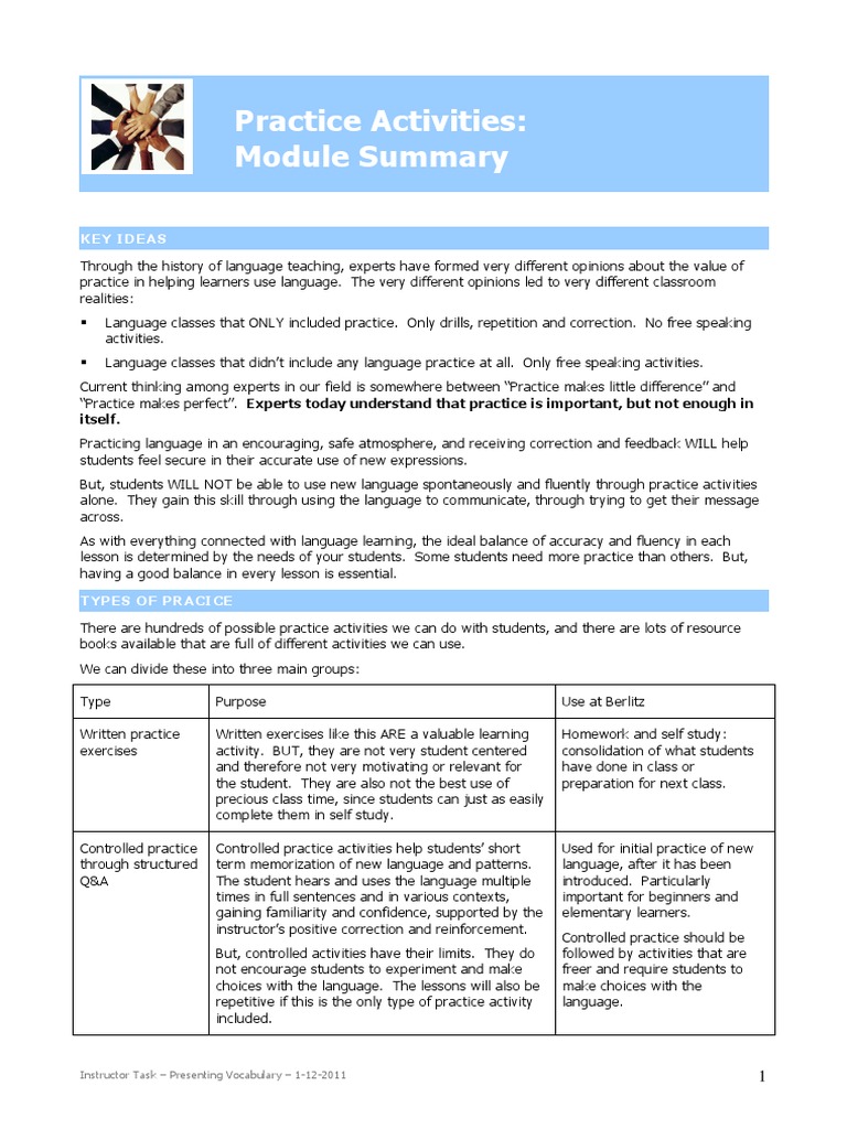 Practice Activities: Module Summary: Key Ideas | Descargar gratis PDF ...