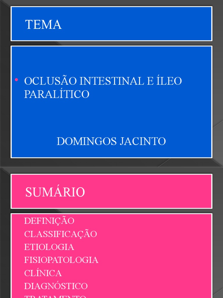 5-Oclusão Intestinal UPRA | PDF | Trato gastrointestinal | Intestino ...