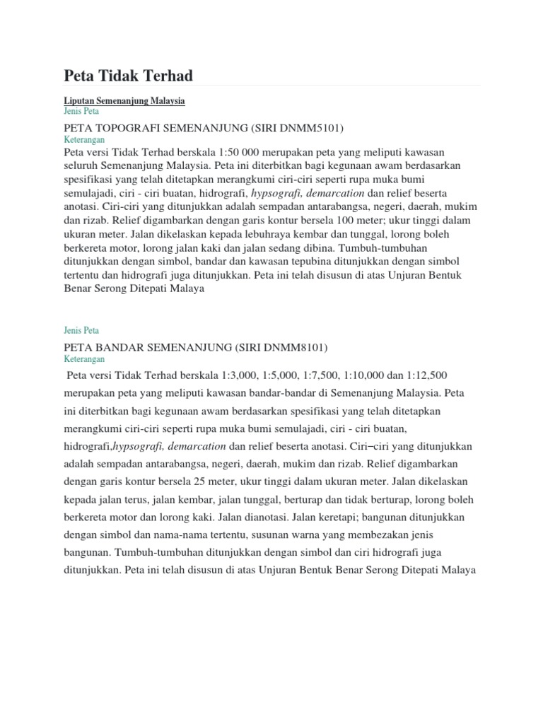 Peta Tidak Terhad | PDF