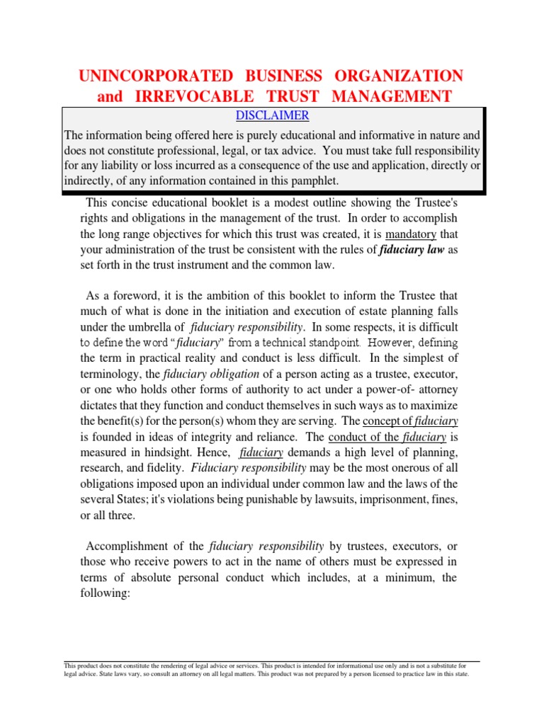 Free Business Trust Manual | PDF | Trust Law | Fiduciary