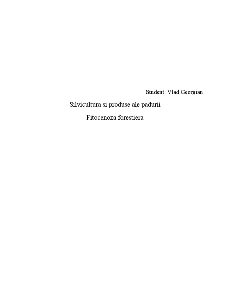 Fitocenoza Forestiera | PDF