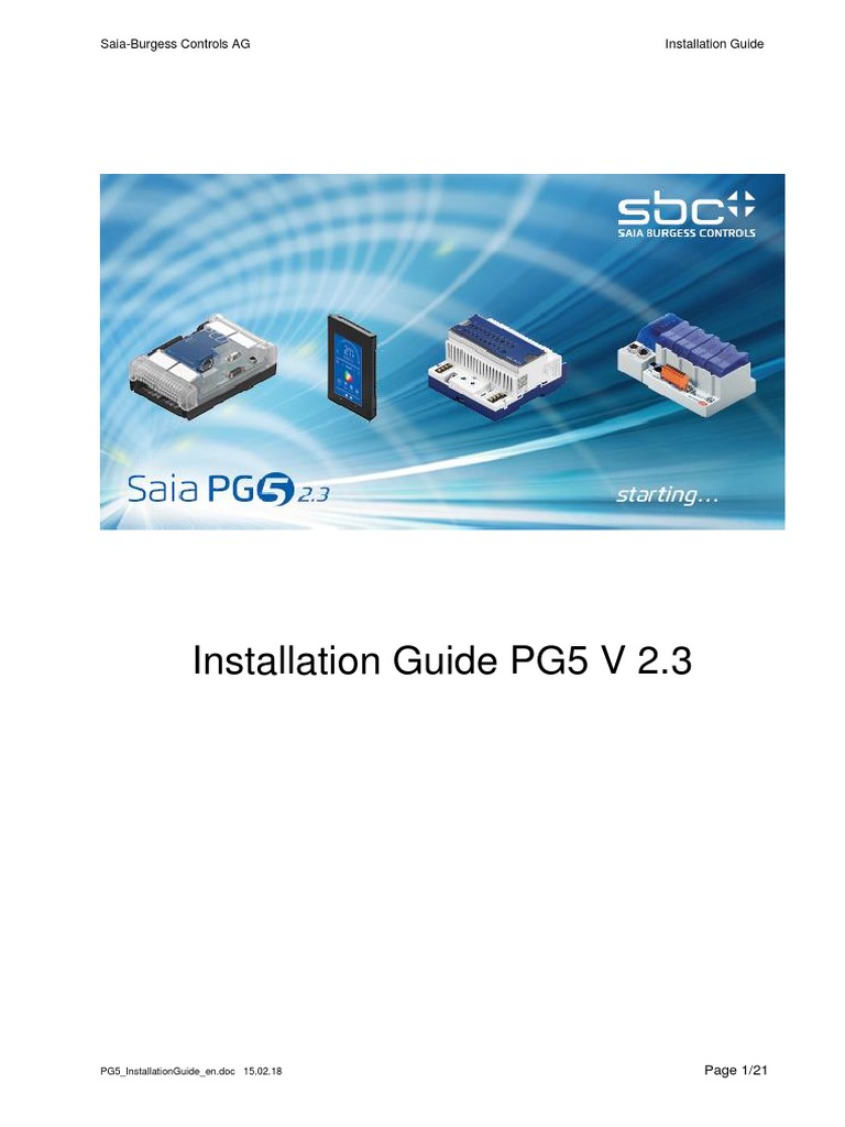 Installation Guide PG5 V 2.3 | PDF | Installation (Computer Programs) | Microsoft Windows