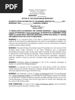 Barangay Resolution Sample | PDF | Government