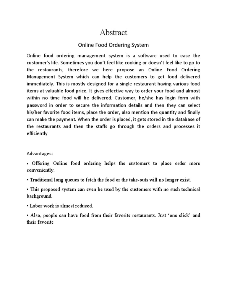 Online Food Delivery System | PDF
