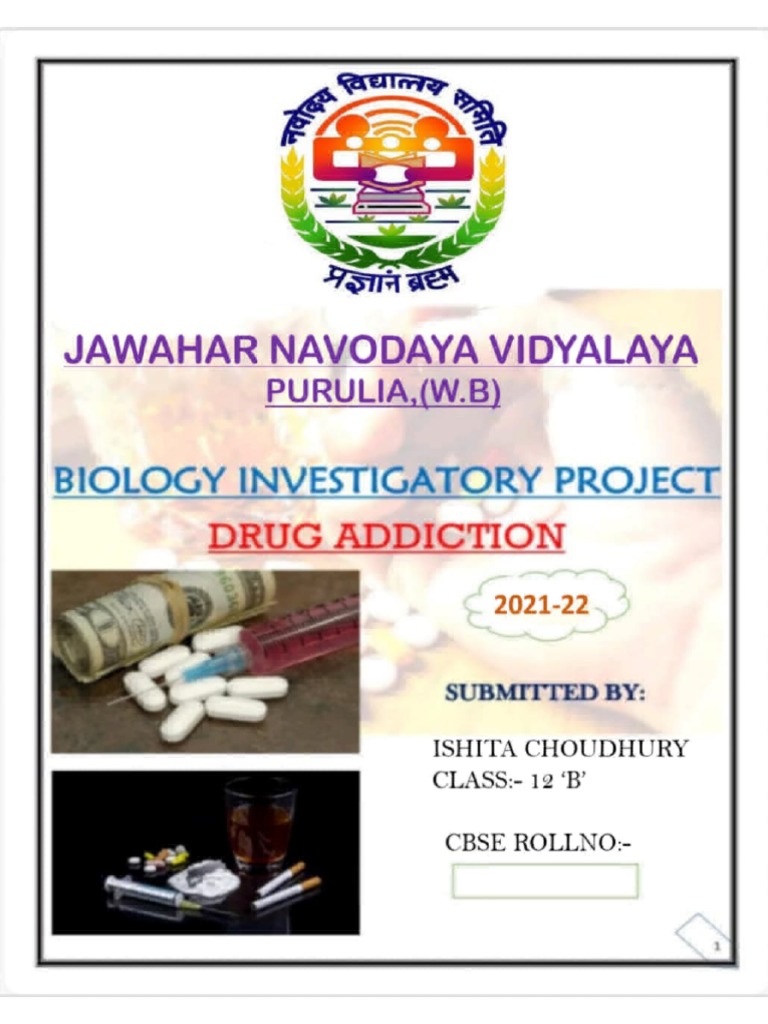 Class 12 Biology Project on Drug Addiction | PDF | Nicotine | Smoking