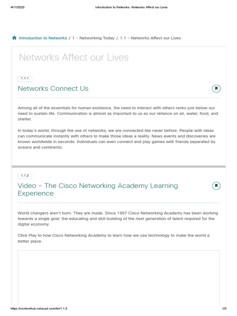 Introduction To Networks - Networks Affect Our Lives | PDF | Computer ...