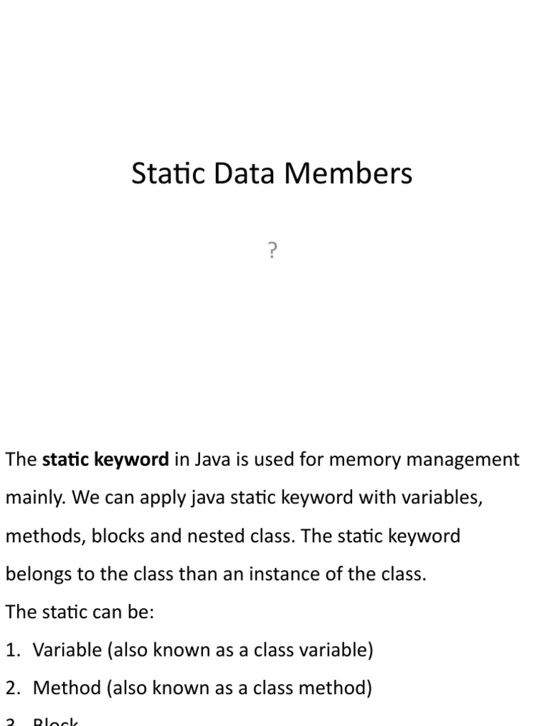 Staticmethodsin Java | PDF | Class (Computer Programming) | Method (Computer Programming)