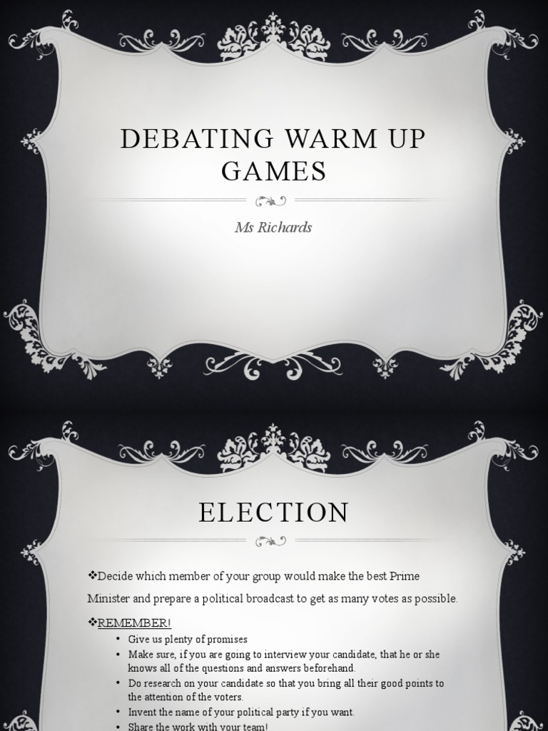 Engaging Debate and Presentation Games | PDF