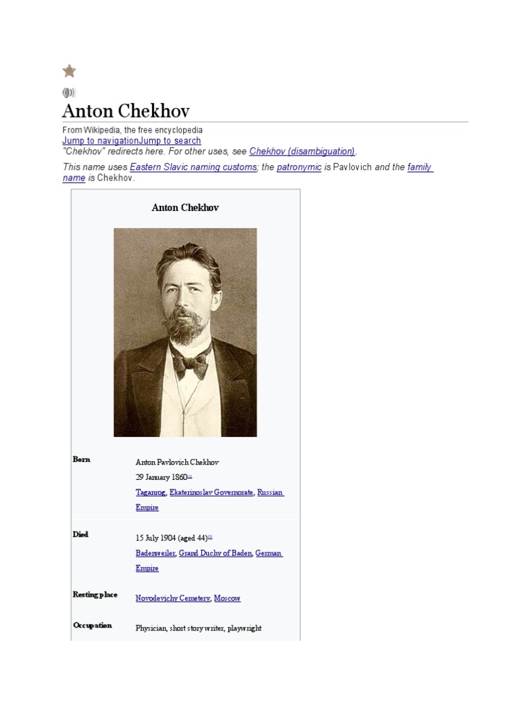 Anton Chekhov | PDF | Anton Chekhov