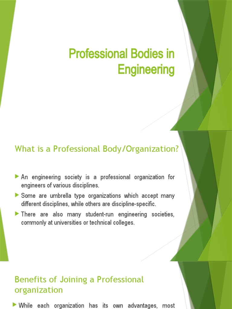 Professional Bodies in Engineering | PDF | Engineering