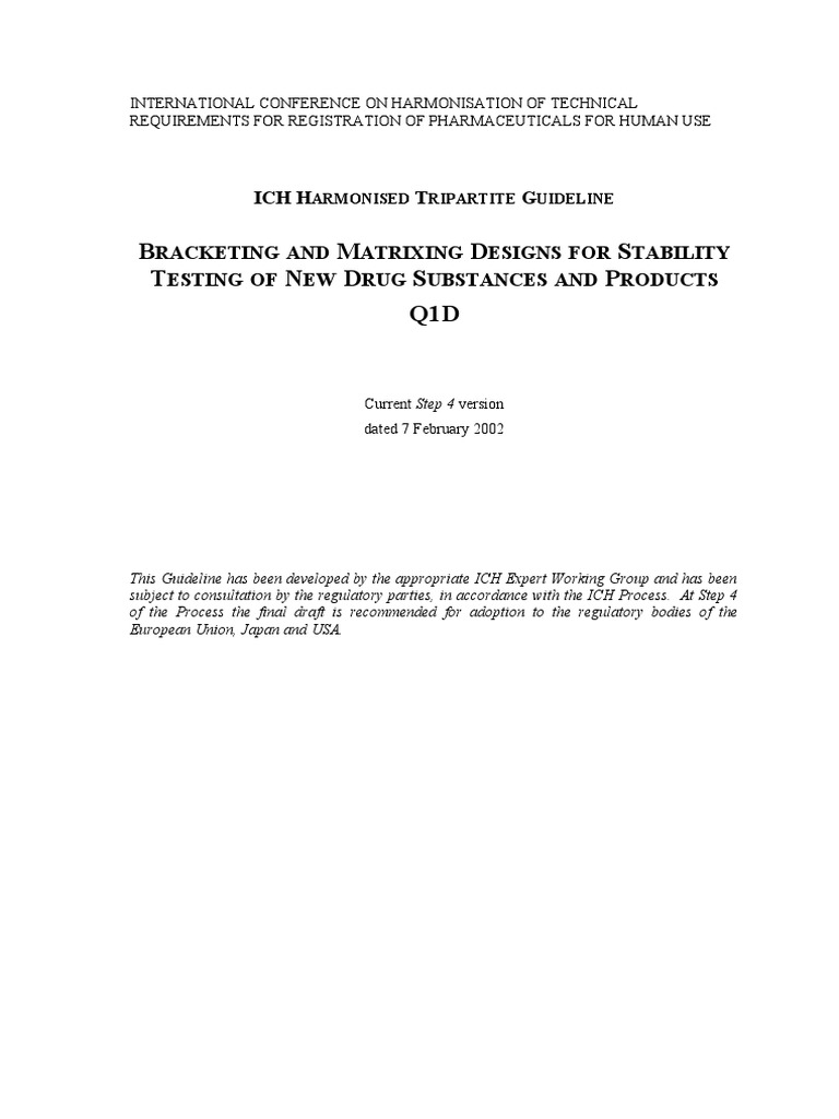 Bracketing and Matrixing Designs for Stability Testing of New Drug ...