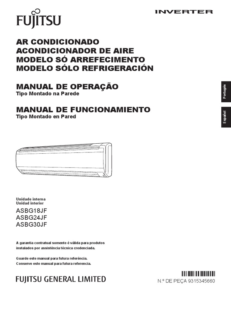 Manual Fujitsu | PDF | Ar condicionado | Termostato