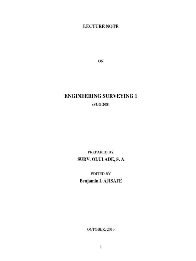 Engineering Surveying 1 | PDF | Circle | Surveying