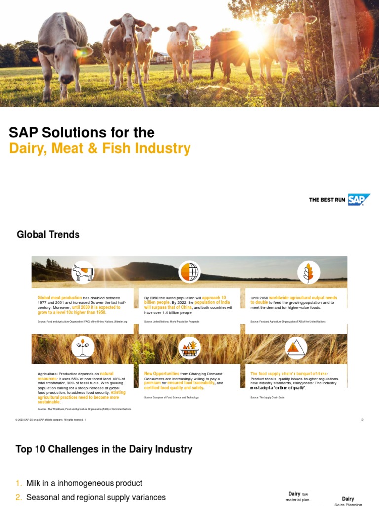 SAP Solutions For The: Dairy, Meat & Fish Industry | PDF | Milk ...