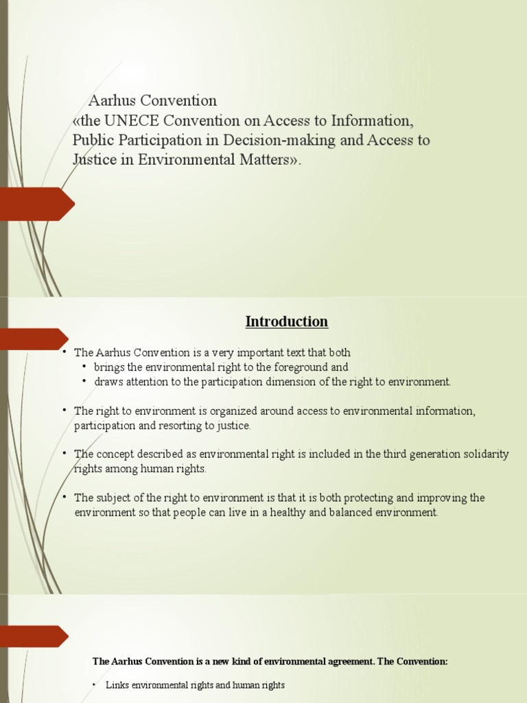 Aarhus Convention: Environmental Rights Explained | PDF | Public ...