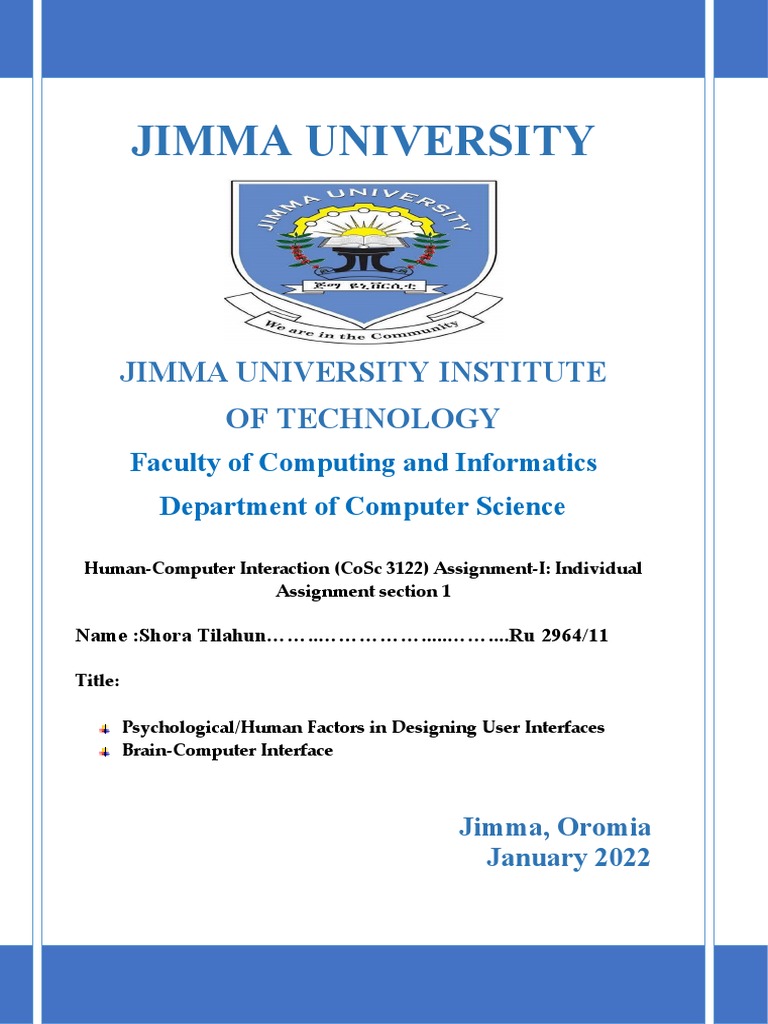Jimma University Institute of Technology | Download Free PDF | Human ...