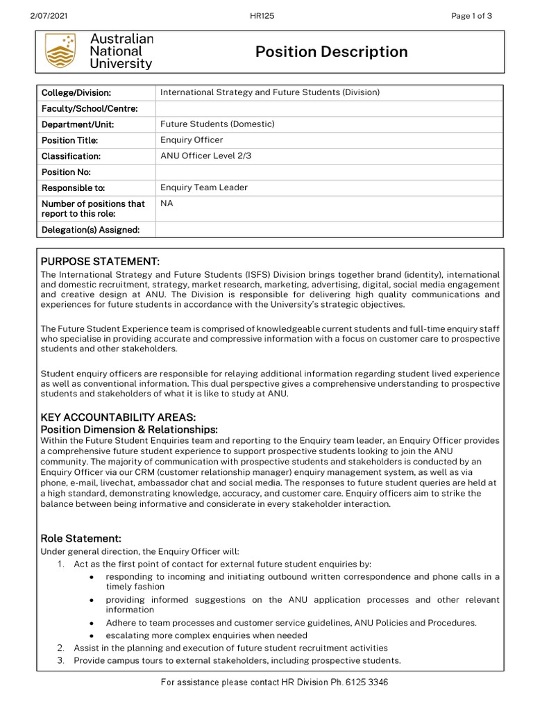 PD ANUO23 - Enquiry Officer | PDF | Customer Relationship Management ...