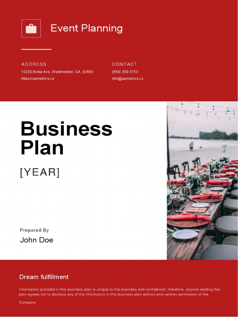 Event Planning Business Plan | PDF | Equity (Finance) | Expense