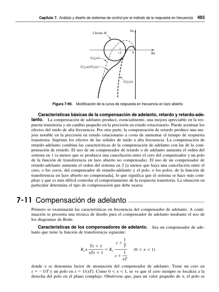 Análisis y diseño de sistemas de control mediante compensación de ...