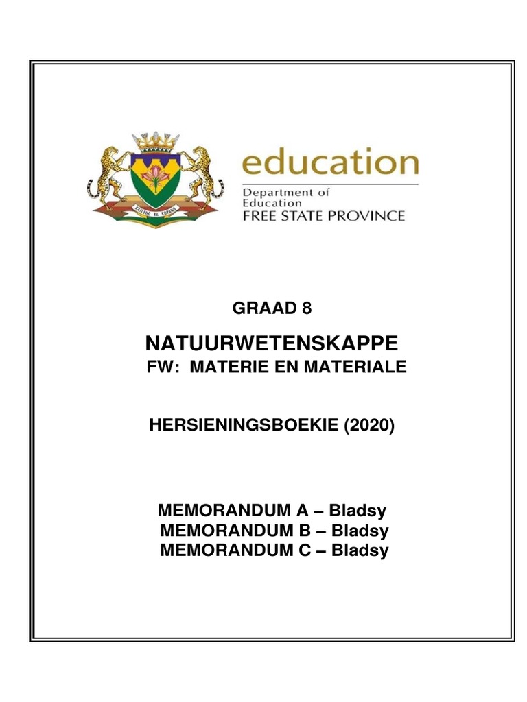 Gr8 Hersieningsvrae DoE | PDF