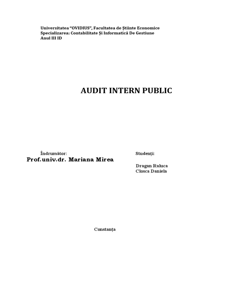 Audit Intern | PDF