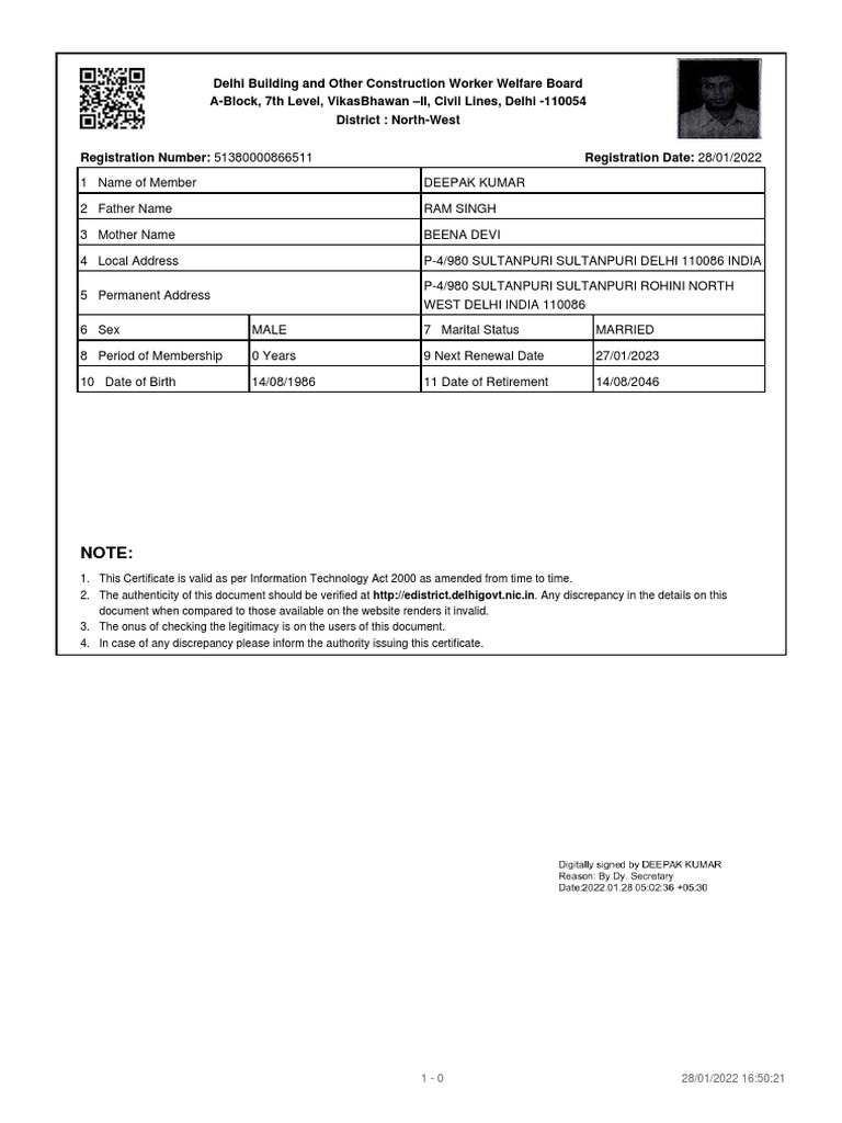 Delhi Building and Other Construction Worker Welfare Board A-Block, 7Th ...