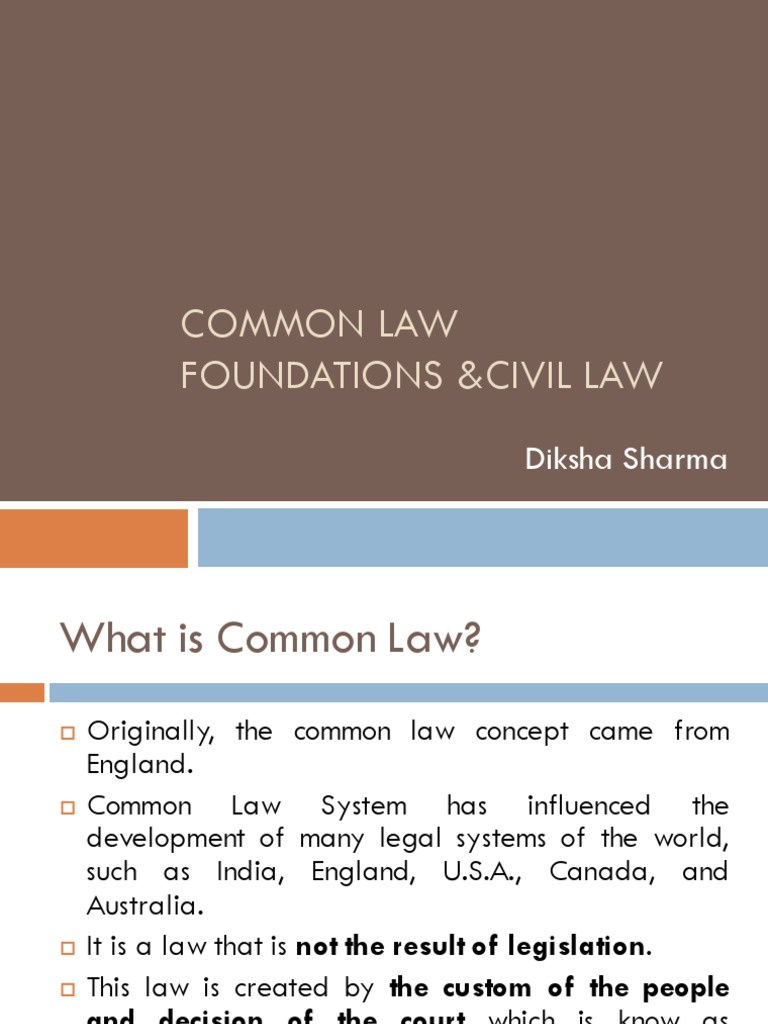 Common Law Foundations | PDF | Common Law | Sources Of Law